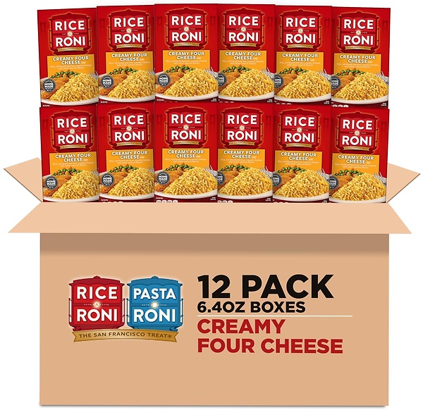 Amazon Deal on Rice-A-Roni Creamy Four Cheese -12 Pack, 6.4 Ounce (Pack ...