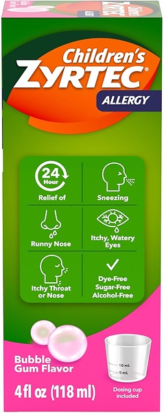 Amazon Deal on Children's Zyrtec 24 Hour Allergy Relief Syrup, Bubble ...