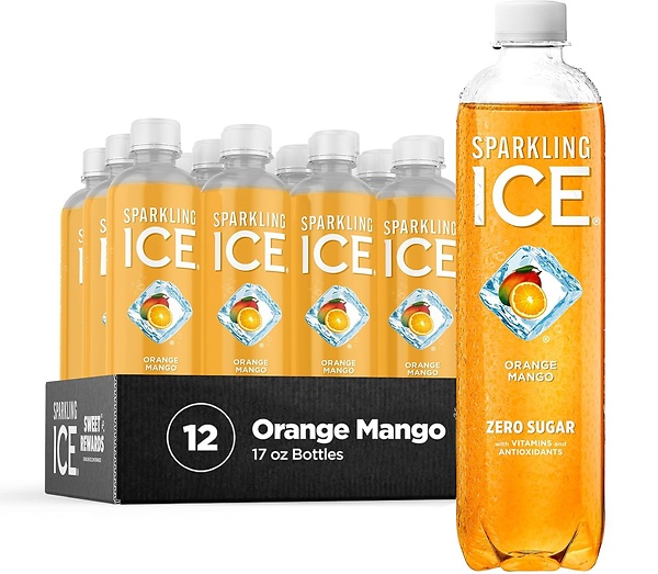 Amazon Deal on Sparkling Ice, Orange Mango, Zero Sugar Flavored Water, 12 Bottles, 17 fl oz