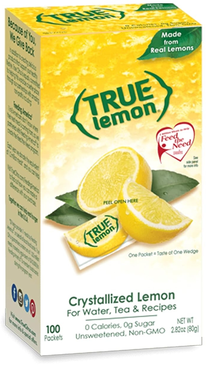 Amazon Deal on TRUE LEMON Water Enhancer, Bulk Dispenser, 100 Count, 0 Calorie Drink Mix Packets ...