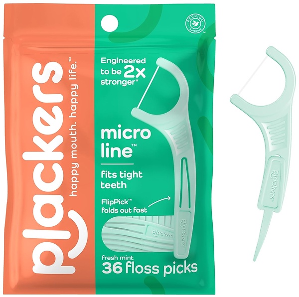 Amazon Deal on Plackers Micro Line Dental Floss Picks, Tuffloss, Fresh Mint Flavor, 36 Count