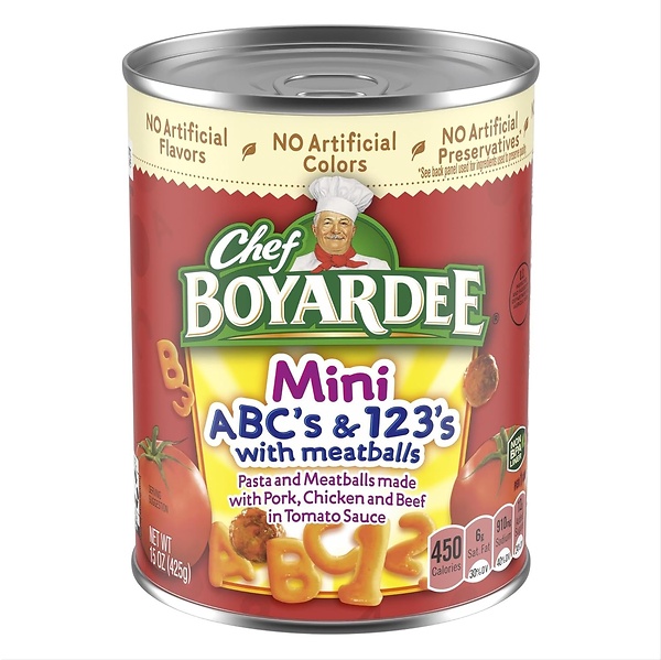 Amazon Deal on Chef Boyardee Mini-Bites ABC's & 123's with Meatballs, 15 Oz
