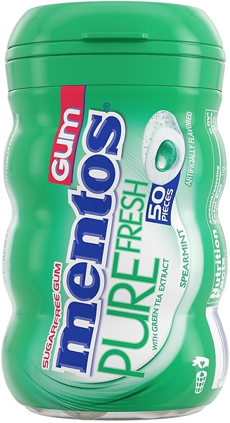Amazon Deal on Mentos Pure Fresh Sugar-Free Chewing Gum with Xylitol, Spearmint, 50 Piece Bottle