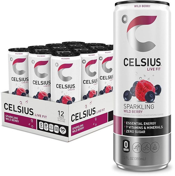 Amazon Deal on CELSIUS Sparkling Wild Berry, Functional Essential ...