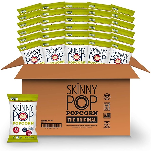 Amazon Deal on SkinnyPop Original Popcorn, Snack Size Bags, Gluten Free ...