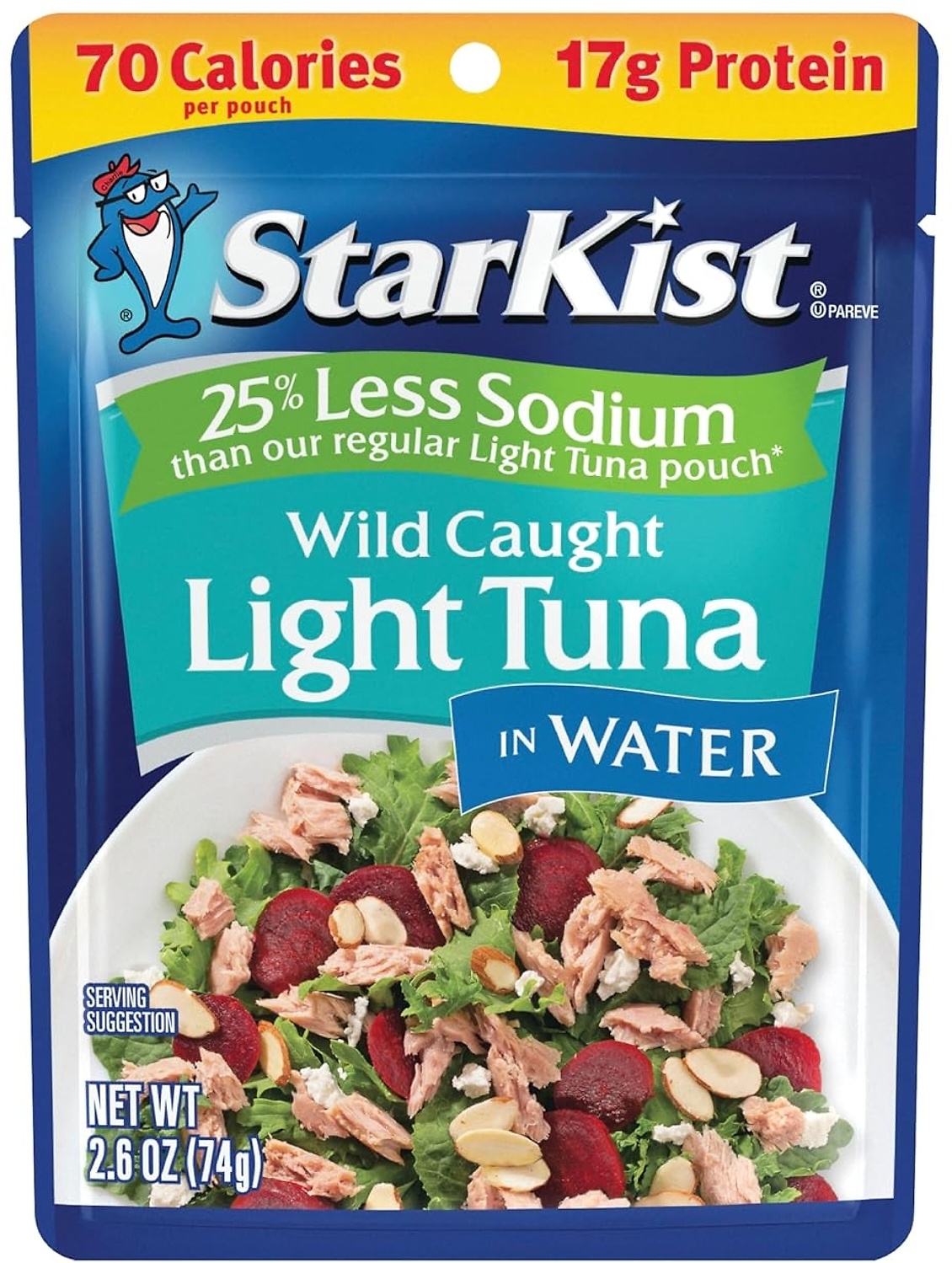 Amazon Deal on StarKist Reduced Sodium Chunk Light Tuna In Water, 2.6 ...