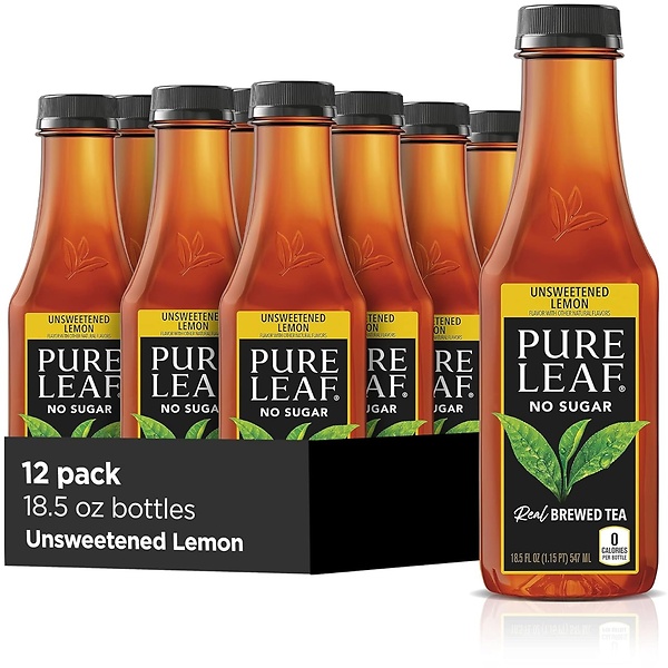 Amazon Deal on Pure Leaf Iced Tea Unsweetened Black Tea with Lemon, 18. ...