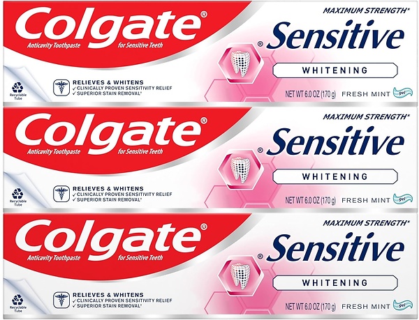 Amazon Deal on Colgate Whitening Toothpaste for Sensitive Teeth, Enamel ...