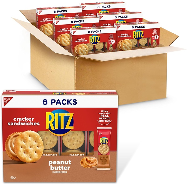 Amazon Deal on RITZ Peanut Butter Sandwich Crackers, 48 Snack Packs (6 ...