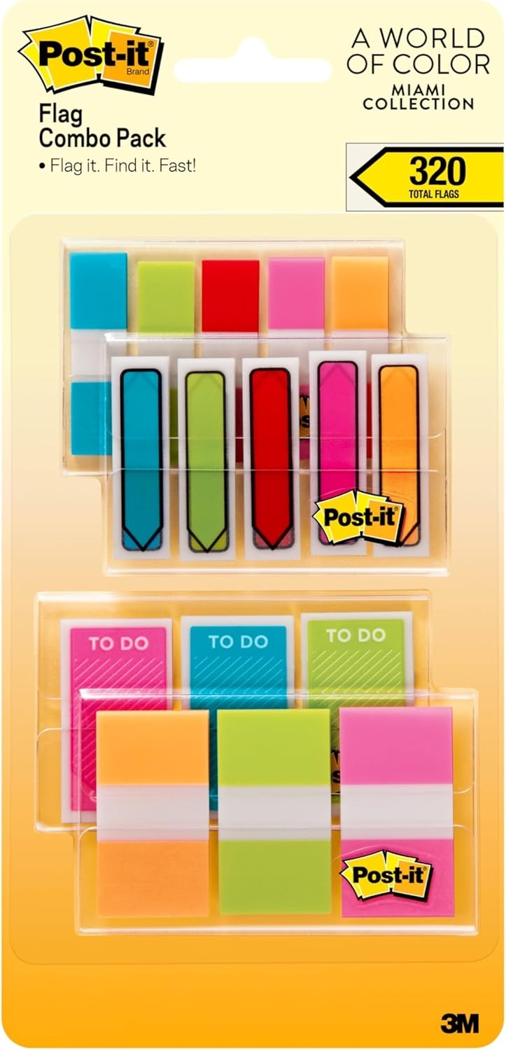 Amazon Deal on Post-it Flags Miami Collection with 320 Assorted Color ...