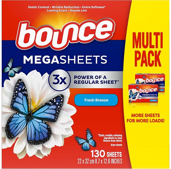 Amazon Deal on Bounce Mega Dryer Sheets, Fresh Breeze, 130 Count