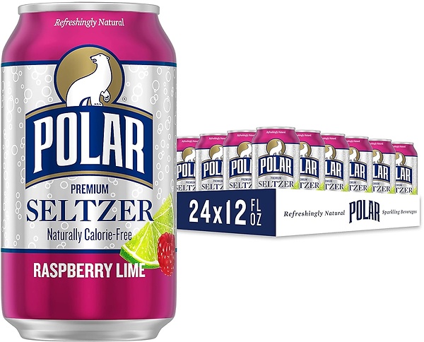 Amazon Deal on Polar Seltzer Water Raspberry Lime, 12 fl oz cans, 24 pack