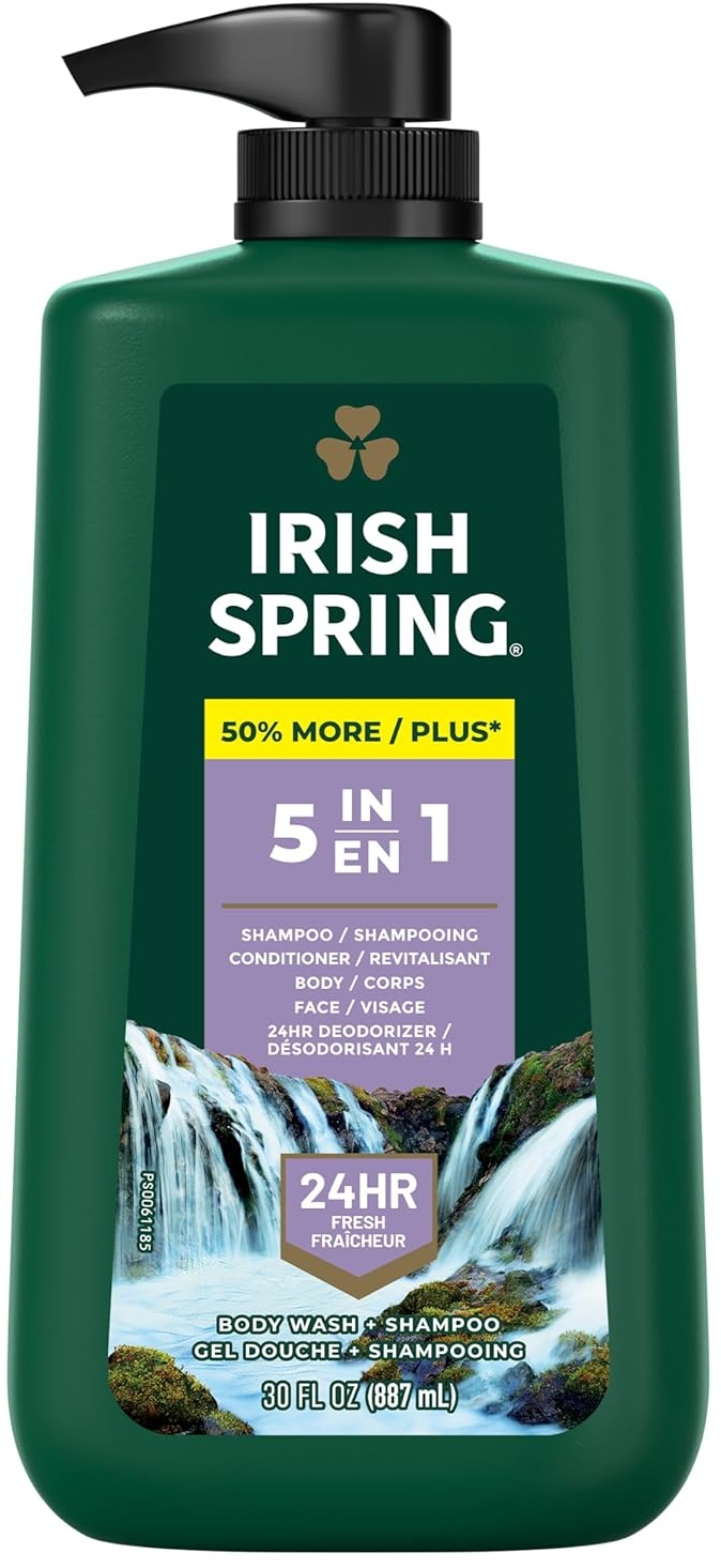 Amazon Deal on Irish Spring 5-in-1 Body Wash for Men, 30 Oz Pump ...