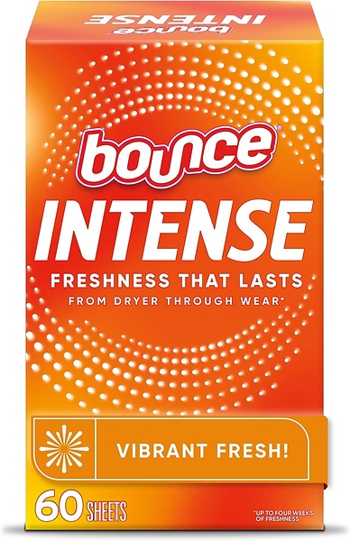 Amazon Deal on Bounce Intense Dryer Sheets, Vibrant Fresh, 60 Count ...